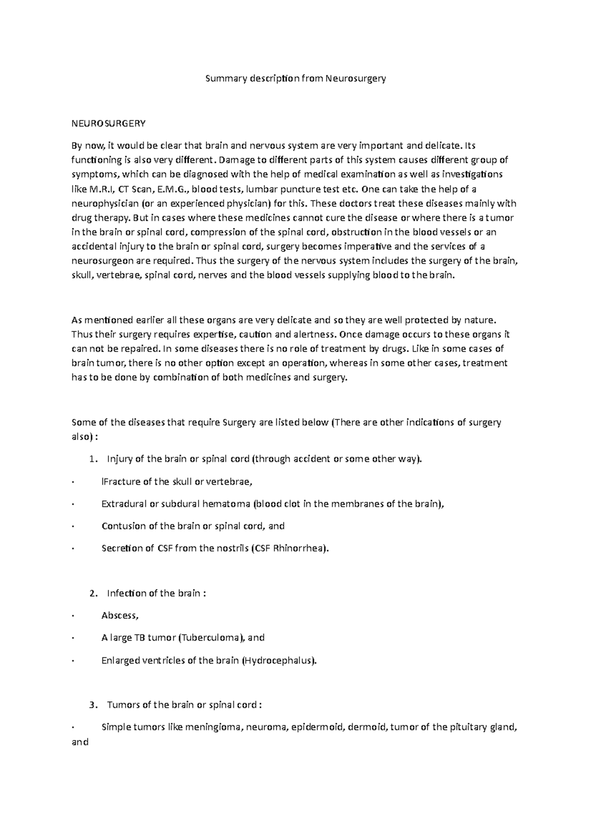 Summary description from Neurosurgery - Summary description from ...