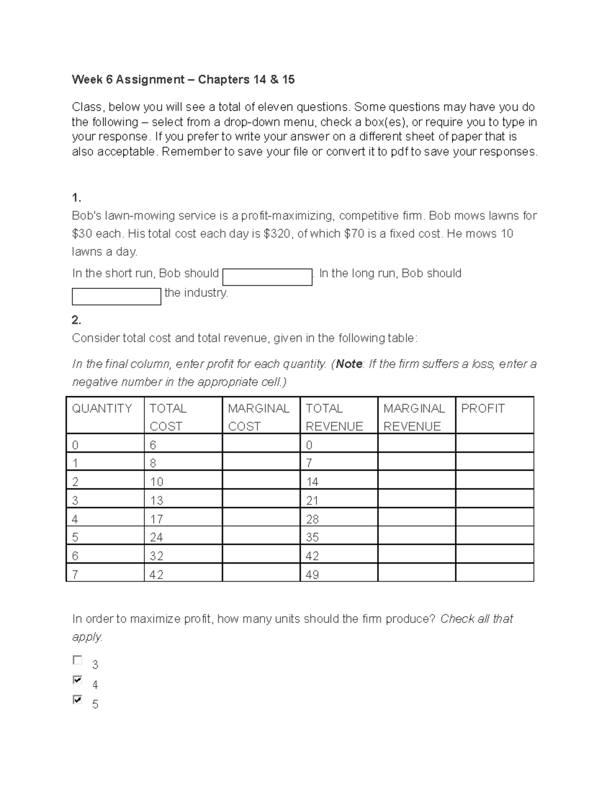 Assignment 6 Micro - Premium edition - Week 6 Assignment – Chapters 14 ...