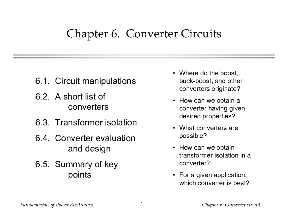 Industry - Hehs - Chapter 6: Converter circuits 1 Chapter 6. Converter ...