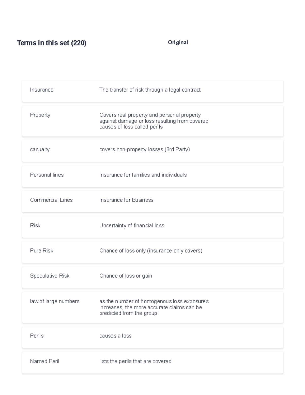 Property and Casualty insurance exam Flashcards - Terms in this set ...