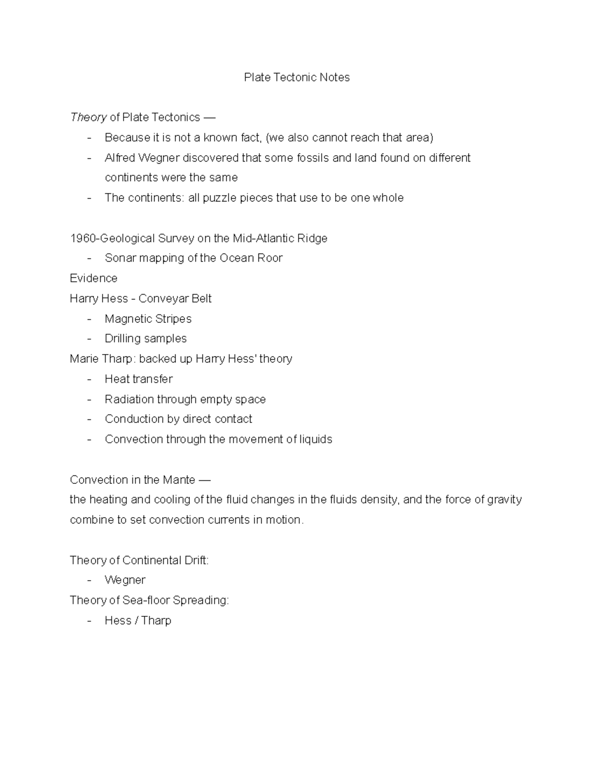 Plate Tectonic Notes - Profs. Feigenson, Browning, Turrin, Monteverde ...