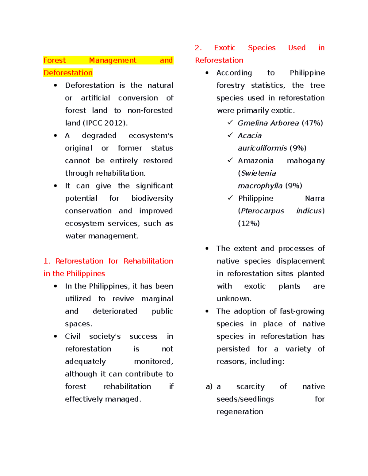 Forest Biodiversity - Lecture notes 1-4 - Forest Management and ...