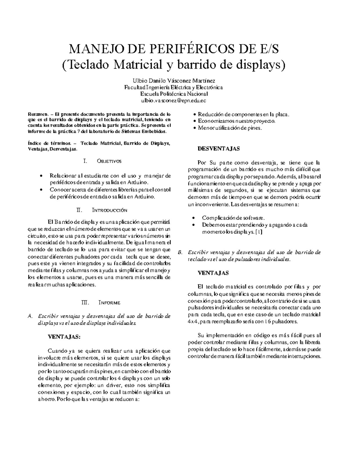 Informe Práctica 7 Sistemas Embebidos - Warning: TT: undefined function: 32 Ulbio Danilo ...
