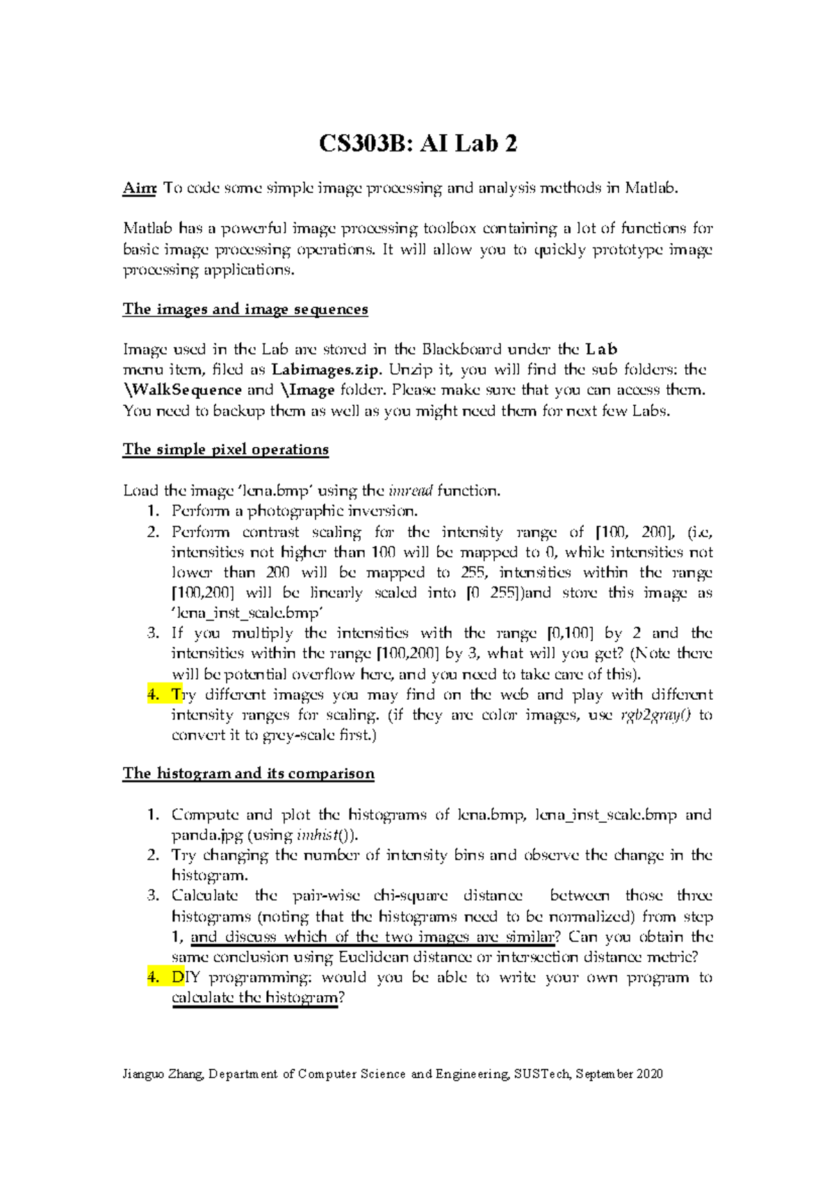 Lab2 Hist Threshold - Jianguo Zhang, Department of Computer Science and Engineering, SUSTech ...