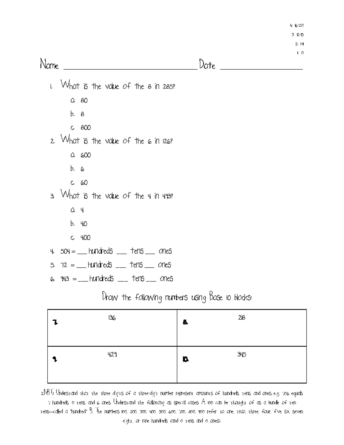 2NBT1Assessment-1 - none - 4: 16- 3: 12- 2: 1- 1: 0 2.NBT Understand ...