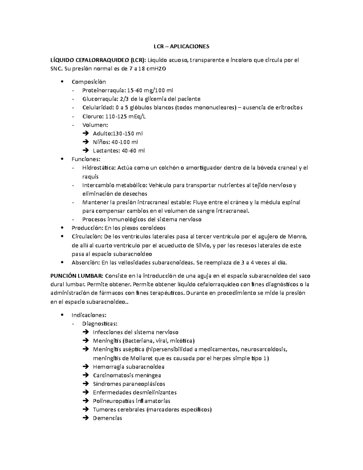 LCR - aplicaciones - LCR – APLICACIONES LÍQUIDO CEFALORRAQUIDEO (LCR ...