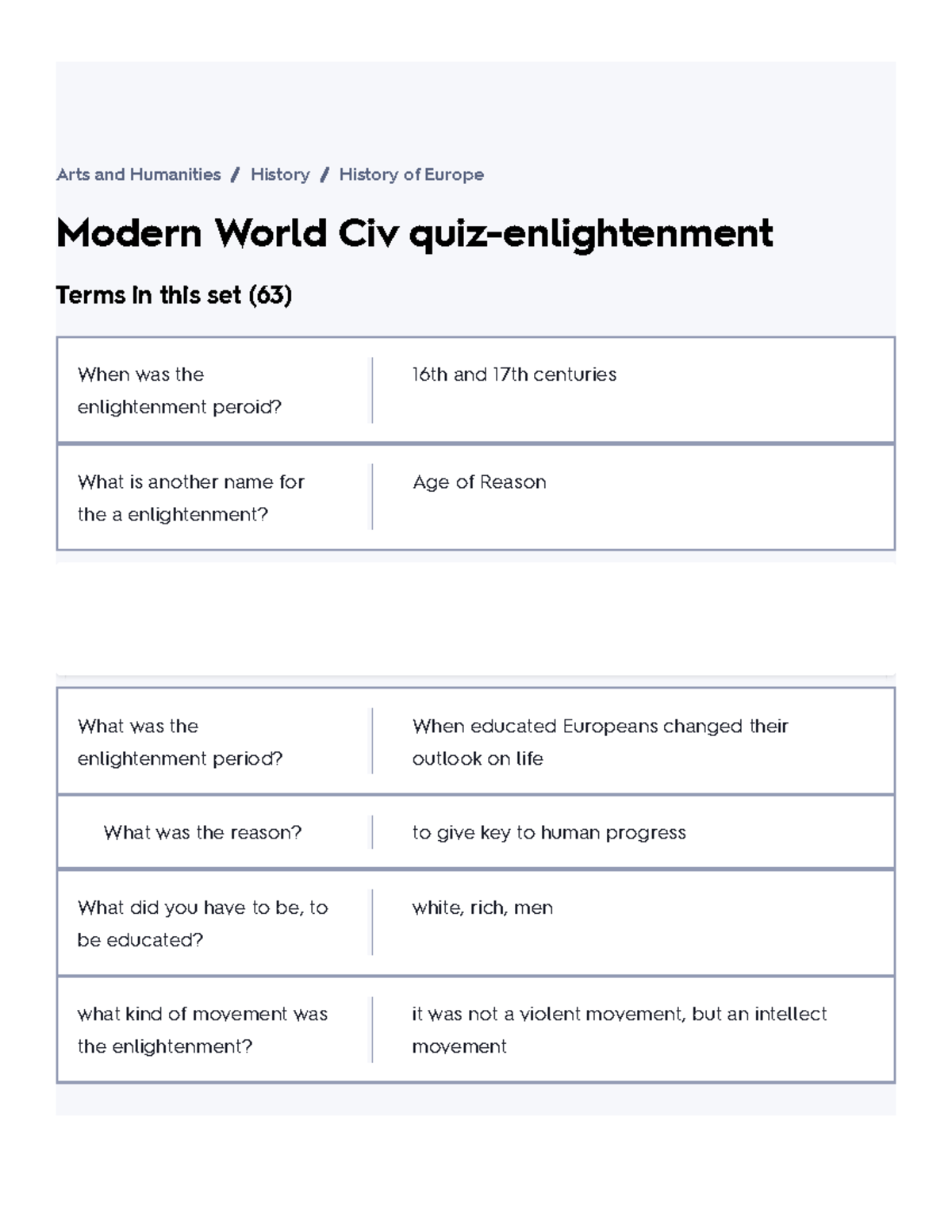 Modern World Civ quiz-enlightenment Flashcards Quizlet - Modern World ...
