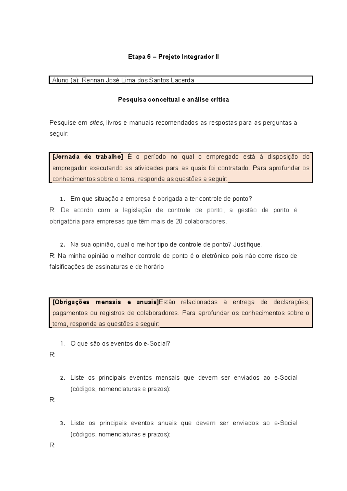 Etapa 6 modelo - sEBAC - Etapa 6 – Projeto Integrador II Aluno (a): Rennan José Lima dos Santos ...