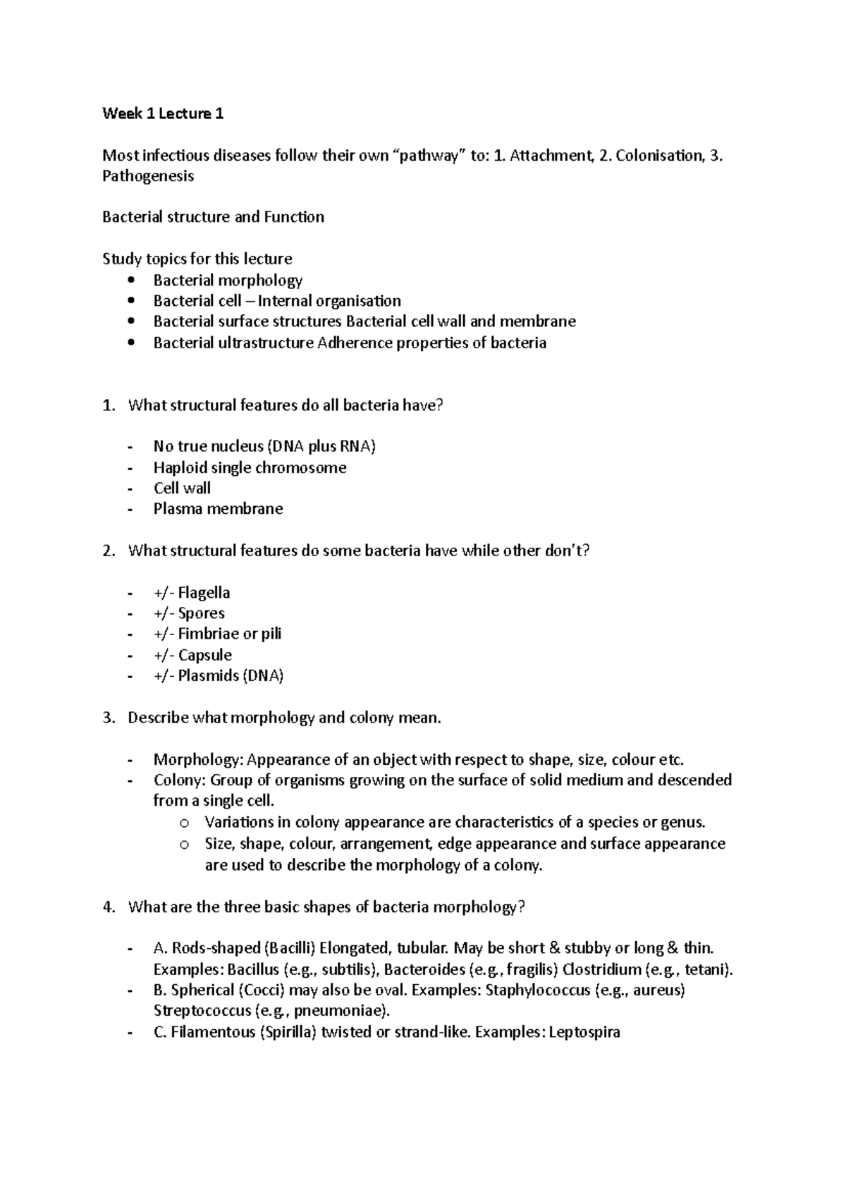 Week 1 Lecture 1 - Week 1 Lecture 1 Most infectious diseases follow ...