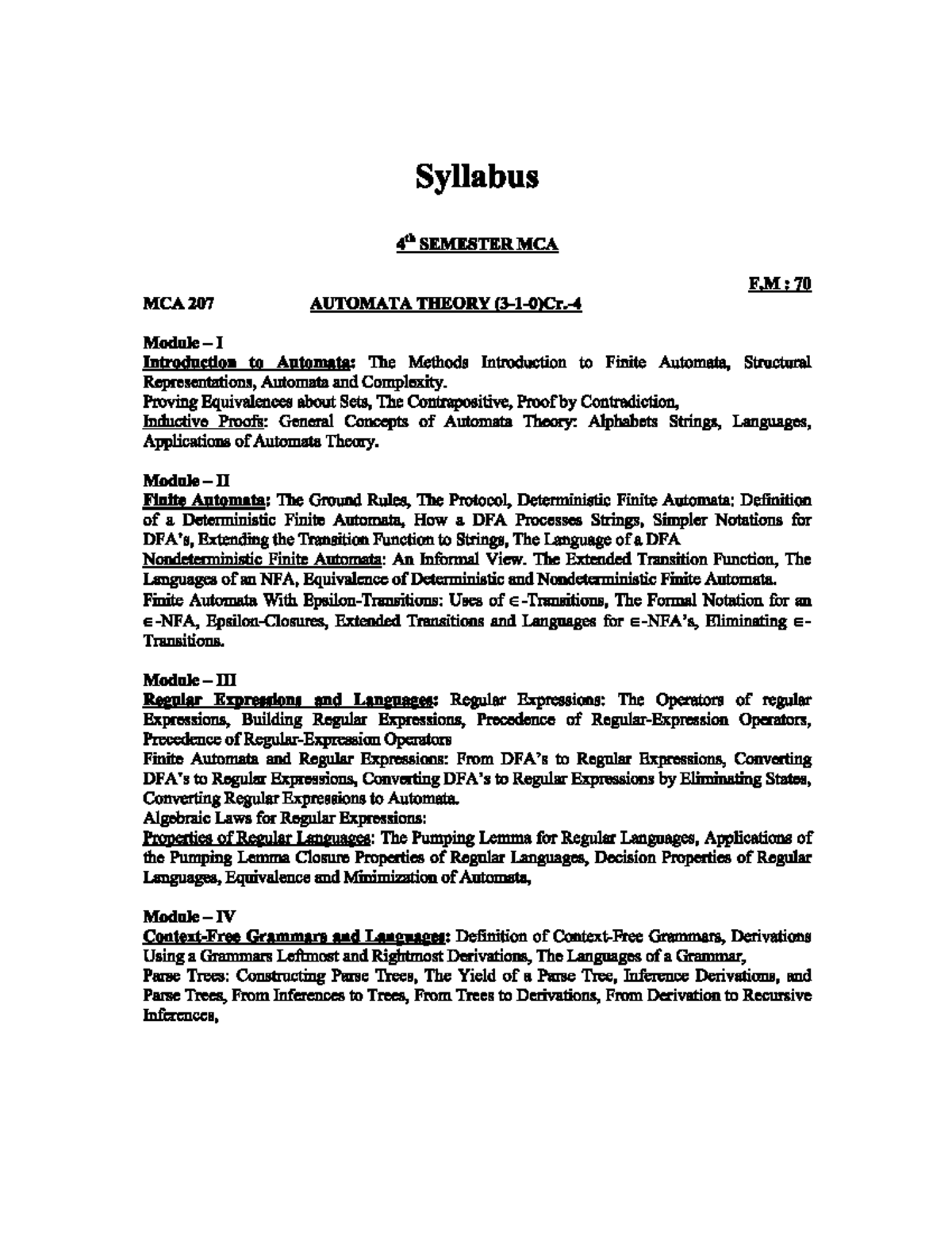 Autometa theory mca - computer Applications - Studocu