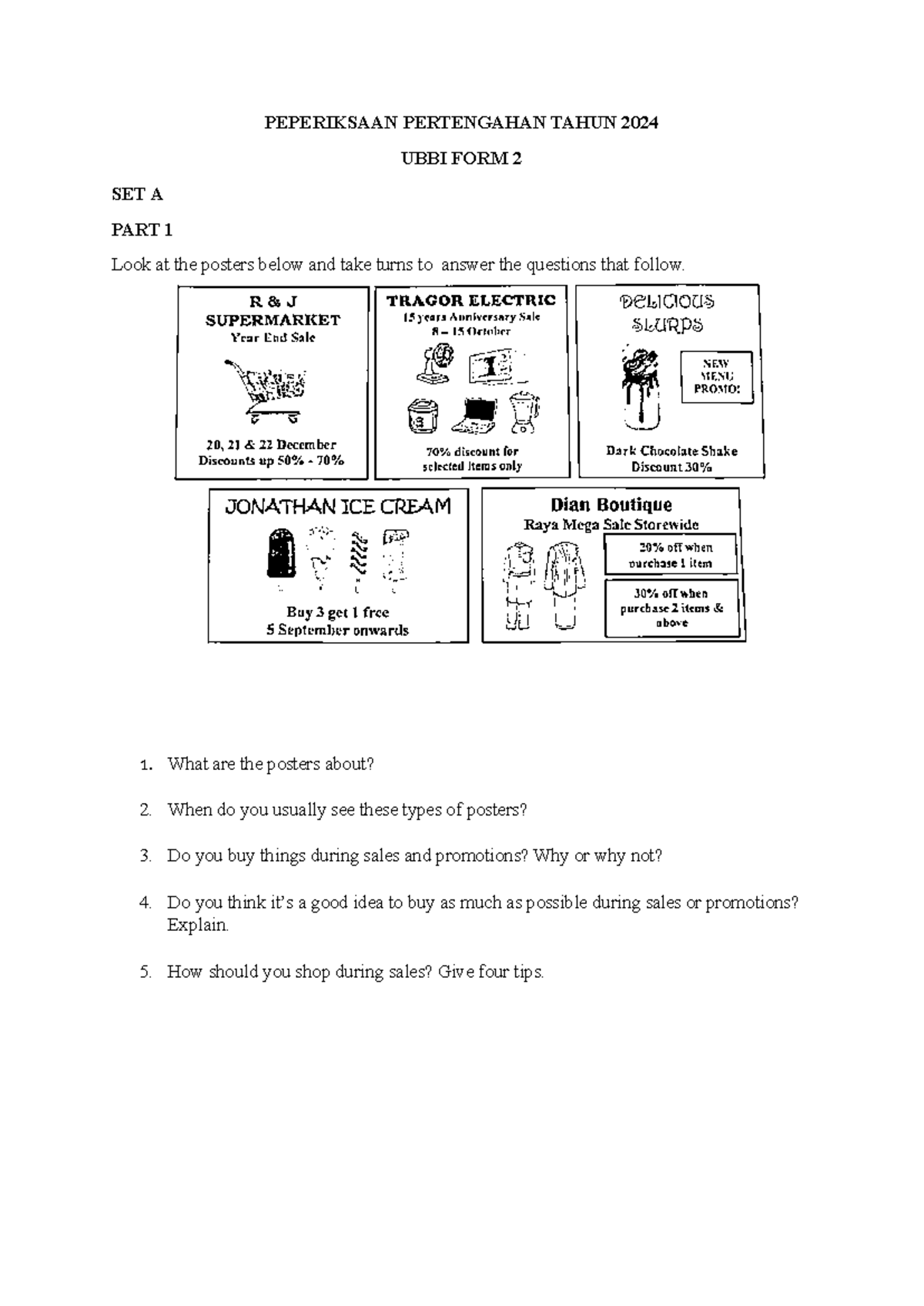 UBBI F2 SET 1 - english test for lower intermediate level - PEPERIKSAAN ...