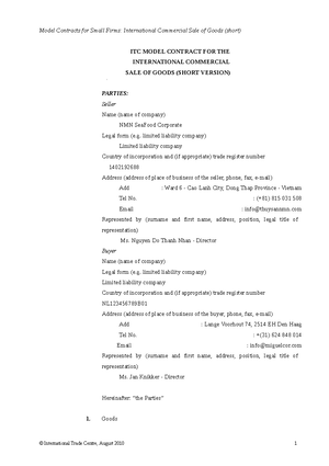 Hop dong xuat khau gao - ITC MODEL CONTRACT FOR THE INTERNATIONAL ...