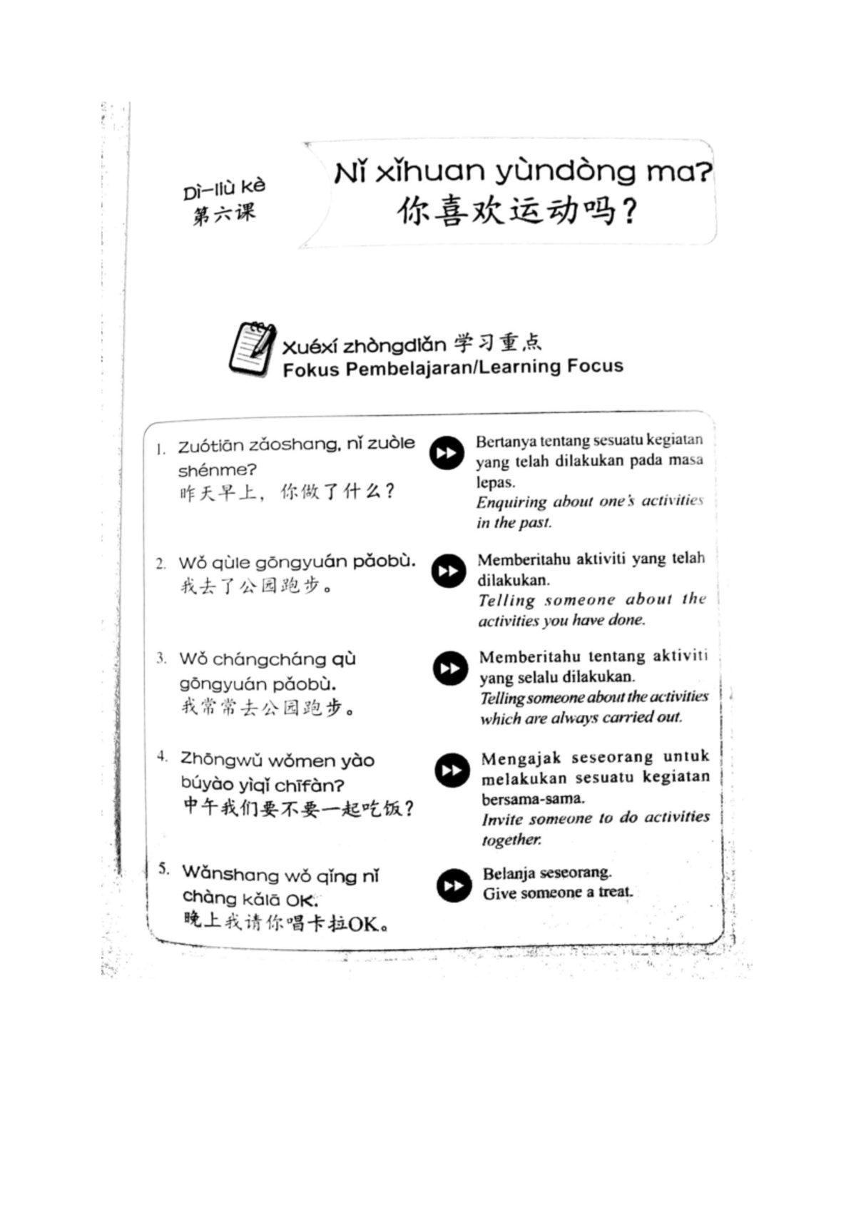 Lets learn mandarin level 2 lesson 6 lecture notes of uitm - Di-liù kè ...