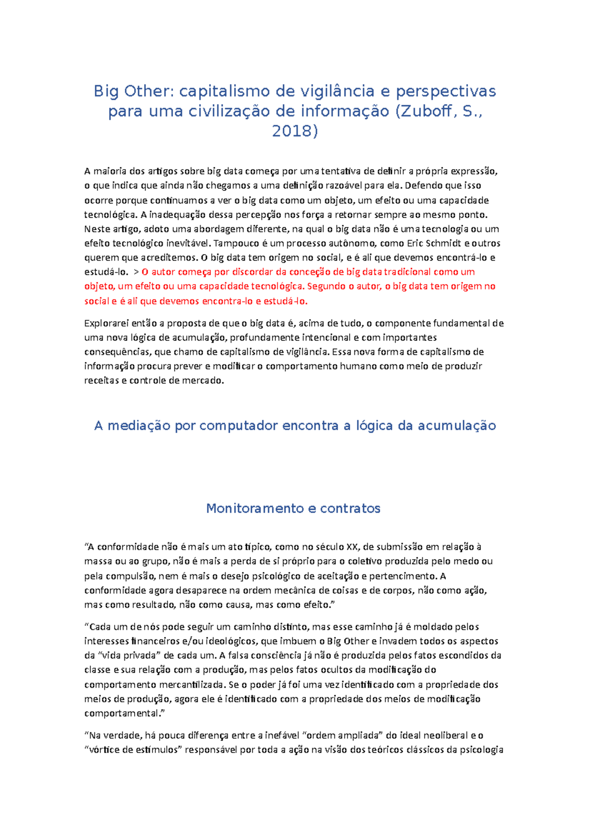 Tema II- big other - asdadasda kjxncljaspdo jkaspd qow ekpqw okqpwo ...