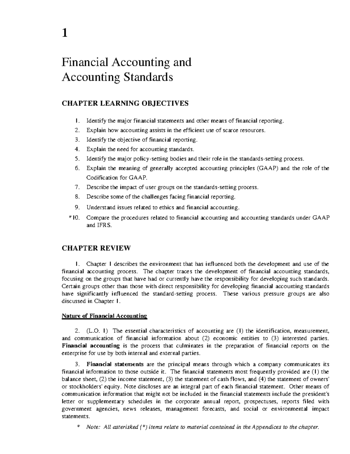 Chpt 1 Study Guide - 1 Financial Accounting and Accounting Standards ...
