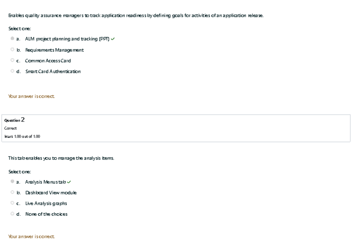 ALM PL Quiz 1 review - Started on Saturday, 7 September 2024, 8:53 PM State Finished Completed ...