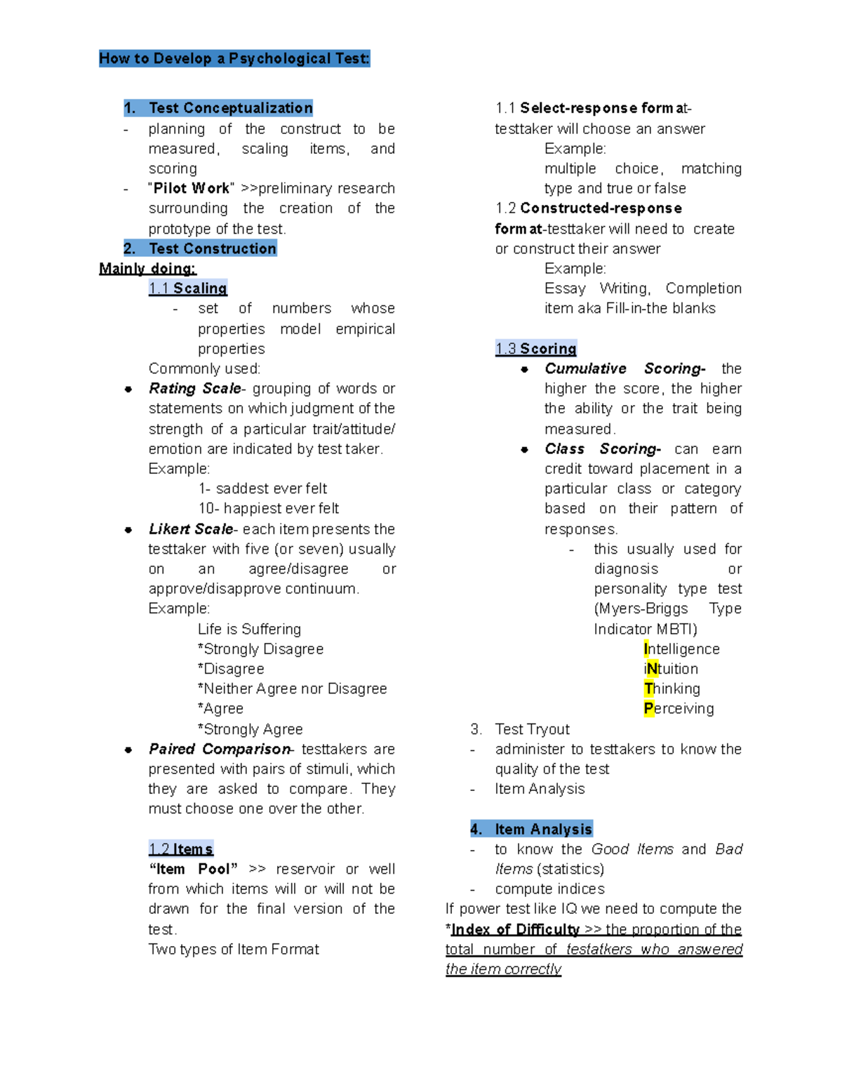 Psychological Test by Sir JP - How to Develop a Psychological Test: 1 ...