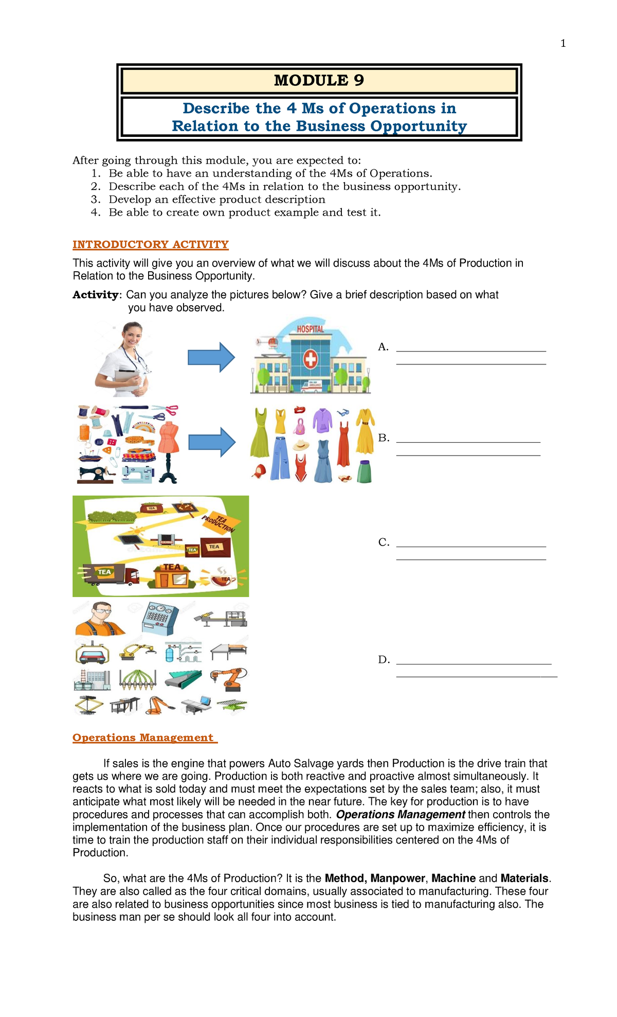 MOD 9 Lesson - To learn - After going through this module, you are ...