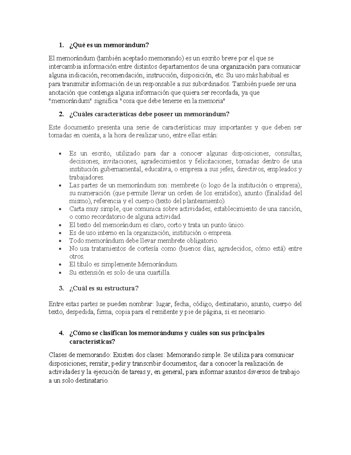 Tarea 11, Redaccion Comercial - ¿Qué es un memorándum? El memorándum ...