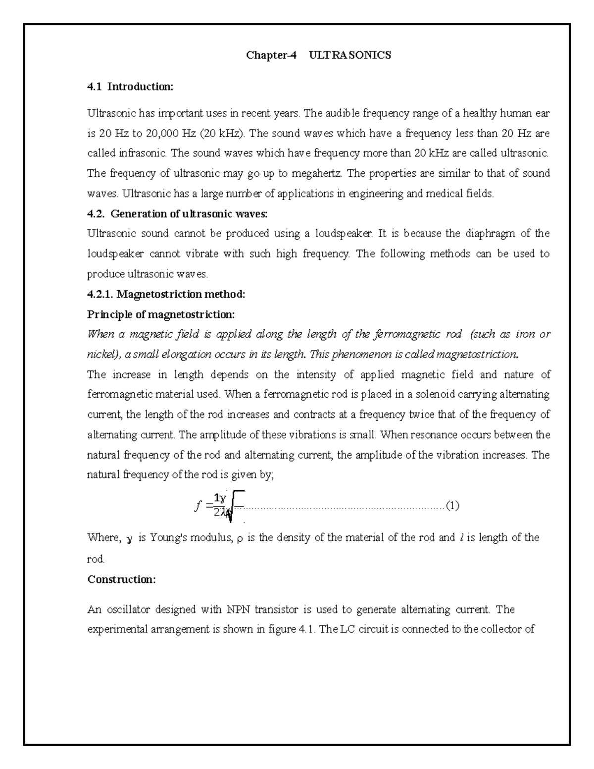 Module 2 Chapter 4 Applied Physic - 1 2 l Chapter-4 ULTRASONICS 4 ...