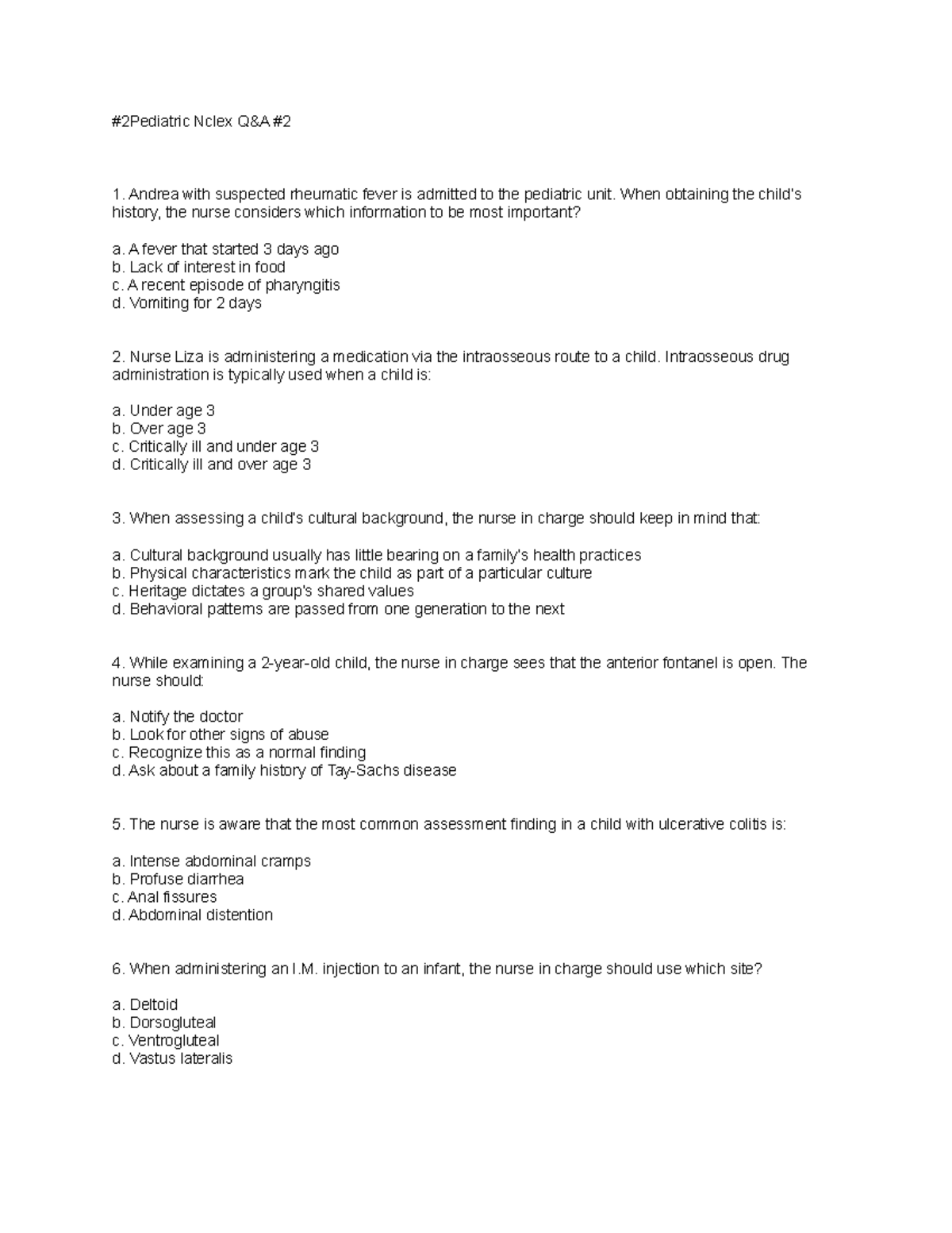 #2Pediatric Nclex Practice Questions Answers - #2Pediatric Nclex Q&A ...