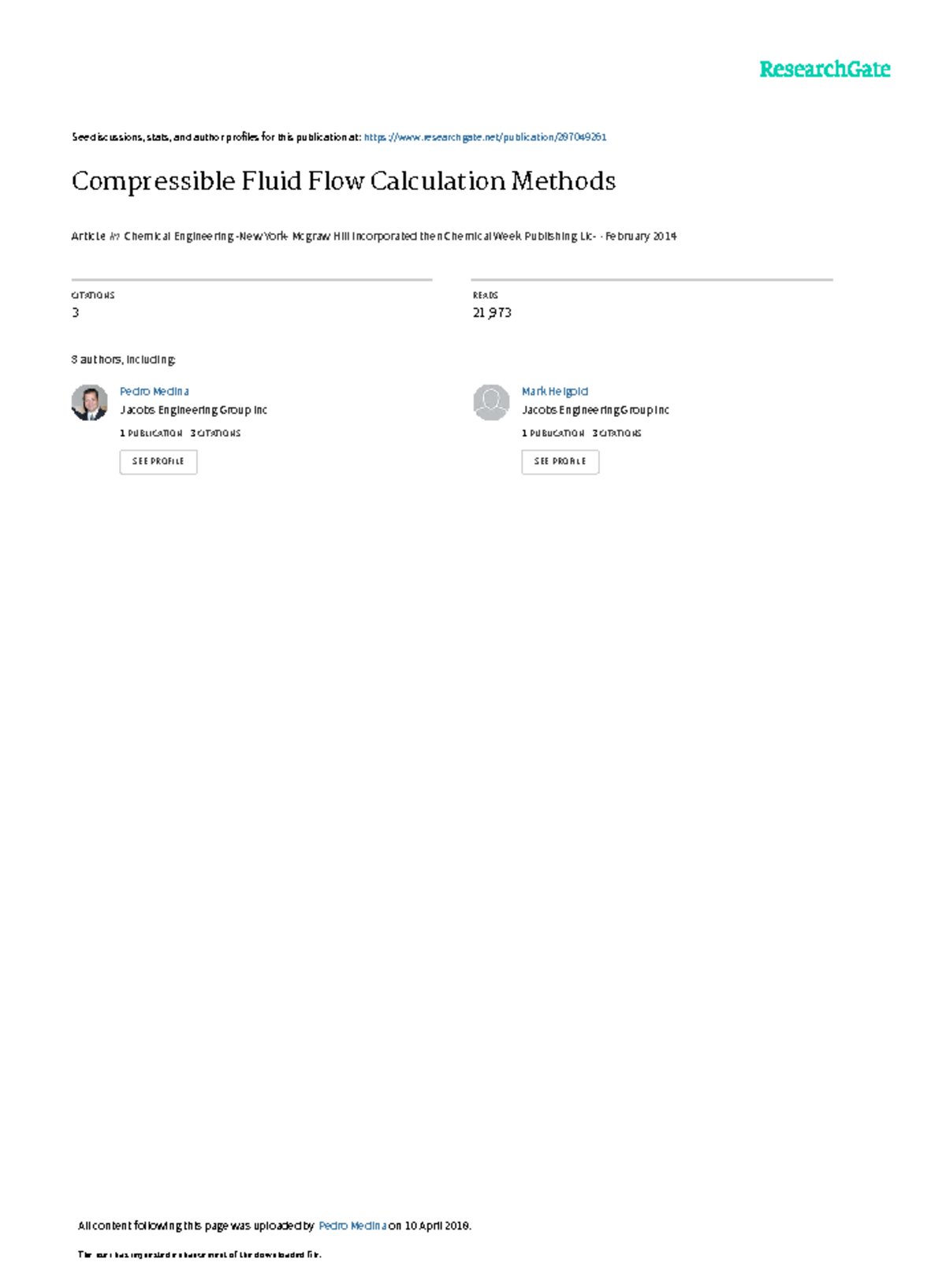 Compressible Fluid Flow Calculation Methods-edited - See discussions, stats, and author profiles ...