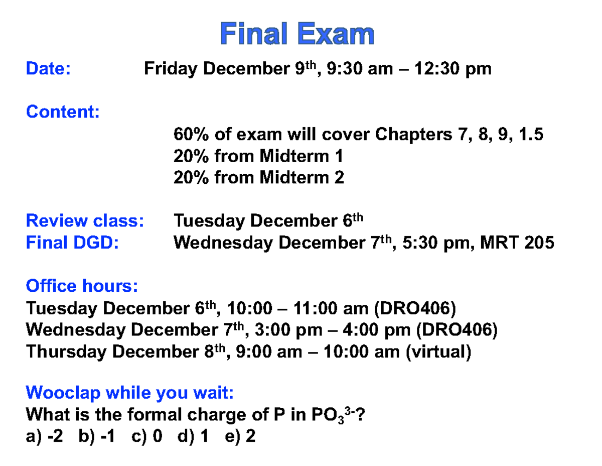 Nov 29 - practice - Wooclap while you wait: What is the formal charge ...