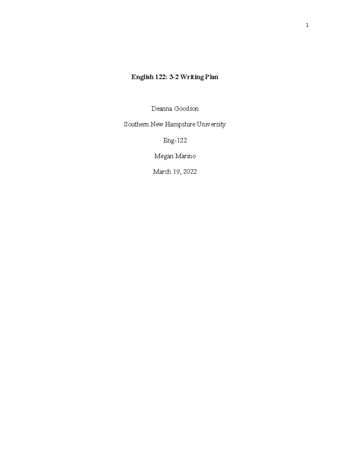 Eng-mod3-Writing Plan - English 122: 3-2 Writing Plan Deanna Goodson ...