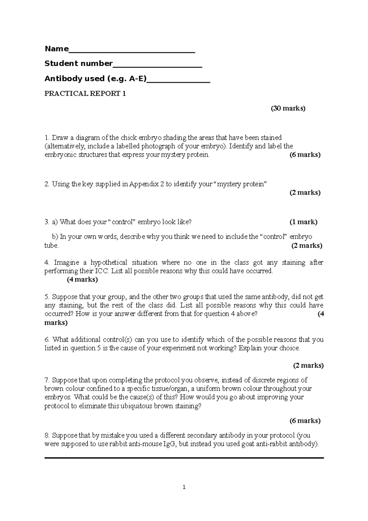 Prac report 1 template updated - Name ...