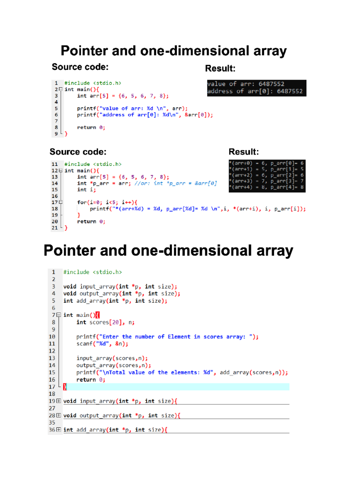 Pointer array - prf - Programming Fundamentals - Studocu