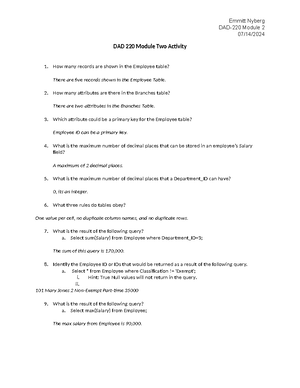 DAD 220 Module Five Activity - Refer to the guidelines and rubric for ...