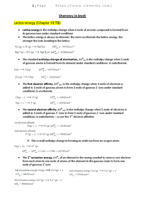 Z Notes - ZNOTES SUMMARIZED NOTES ON THE SYLLABUS CHEMISTRY (9701) CAIE ...