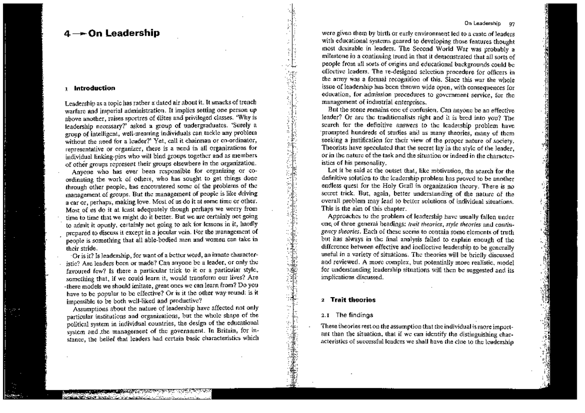 Chap 4 - 5 - Notes - Organsational Behaviour - Studocu