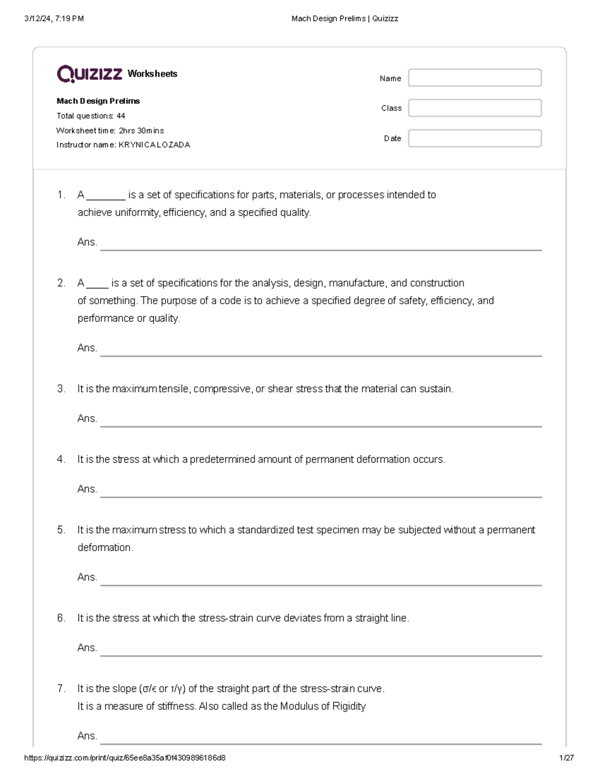 Mach-Design-Prelims-Quizizz - Worksheets Mach Design Prelims Total ...