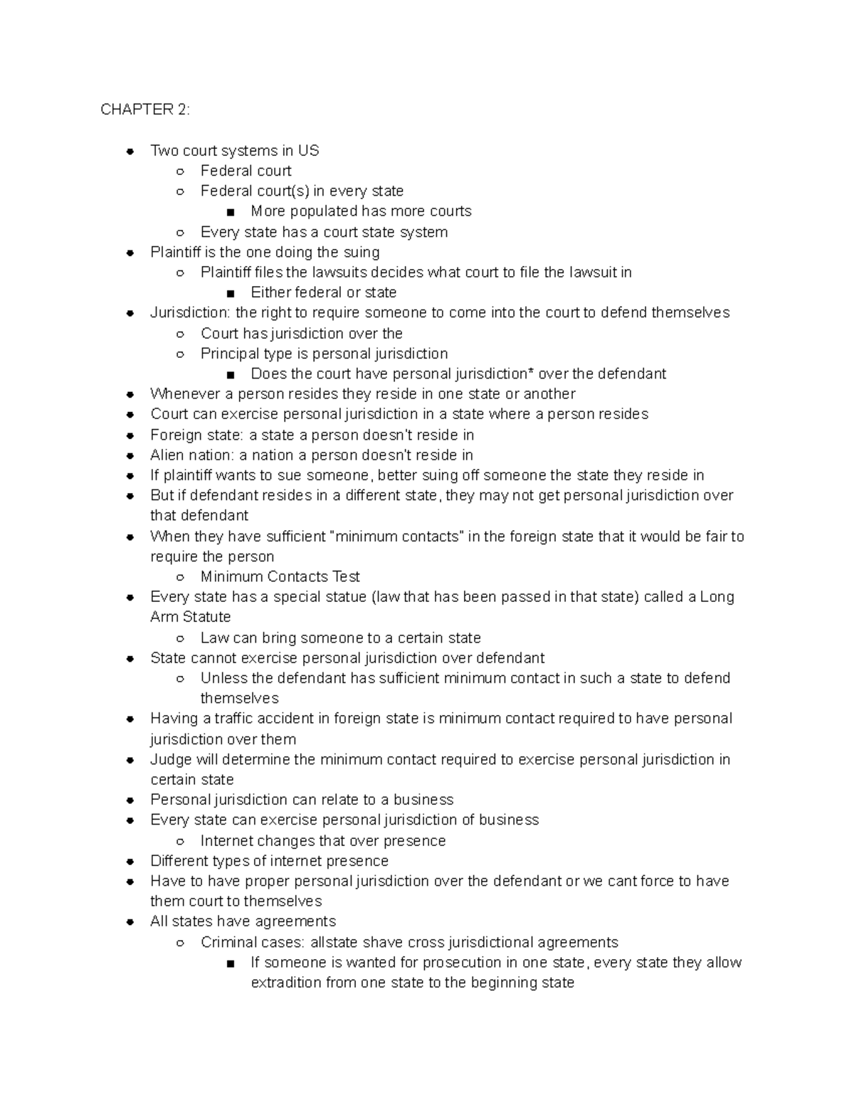 ARE Lecture 3 - CHAPTER 2: Two court systems in US Federal court ...