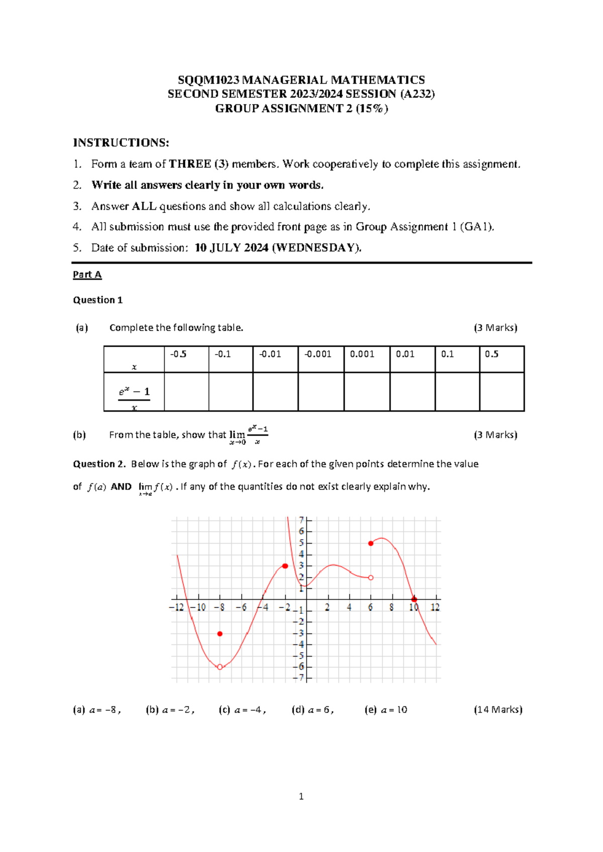 A232 SQQM1023 GA2 - soalan - 1 SQQM1023 MANAGERIAL MATHEMATICS SECOND ...