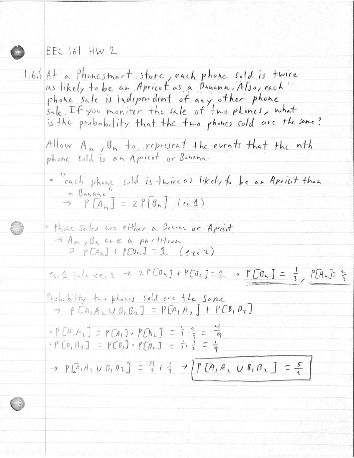 Eec 161 hw 2 (1)-1 - Homework 2 solution pg 1 - EEL 161 HW 2 1,6,3 At a ...