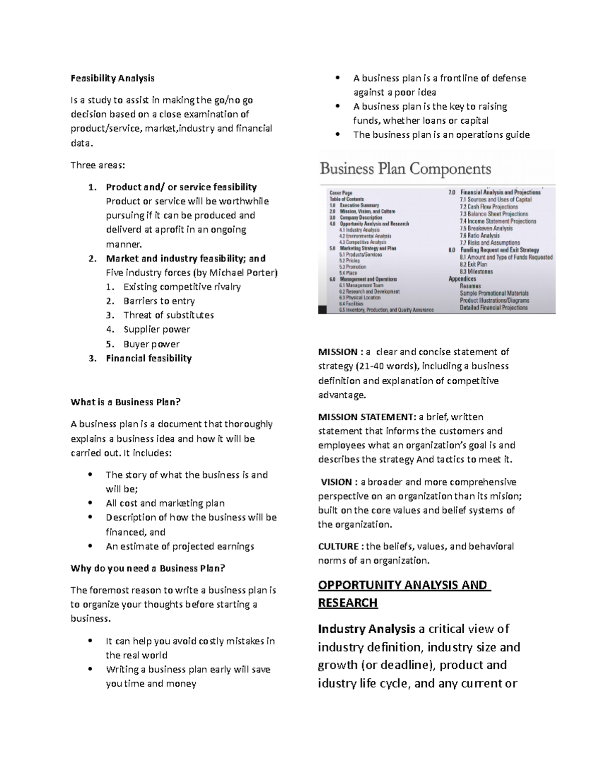 Entrep business plan 1 - Feasibility Analysis Is a study to assist in ...