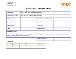 Assignment 1 Professional Practice - ASSIGNMENT 1 FRONT SHEET ...