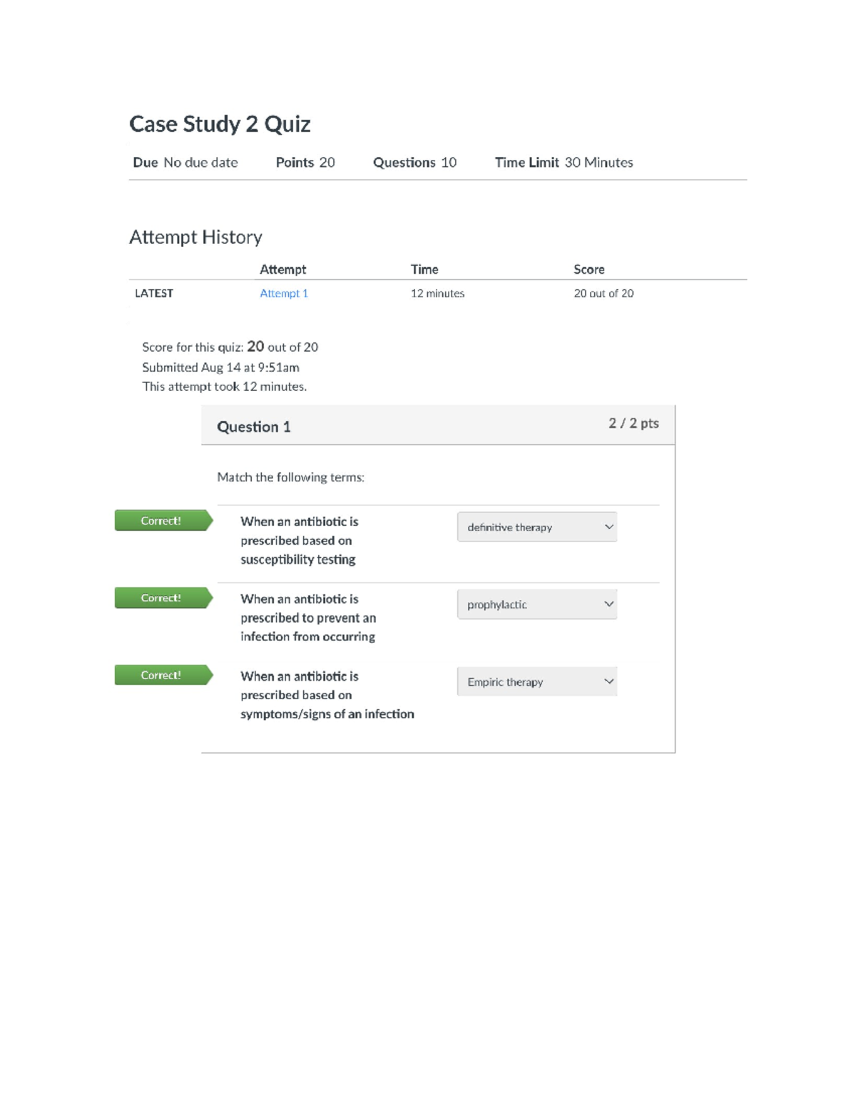 Mod 2 Case Study Quiz - Case Study 2 Quiz Due No due date Points 20 Questions 10 Time Limit 30 ...