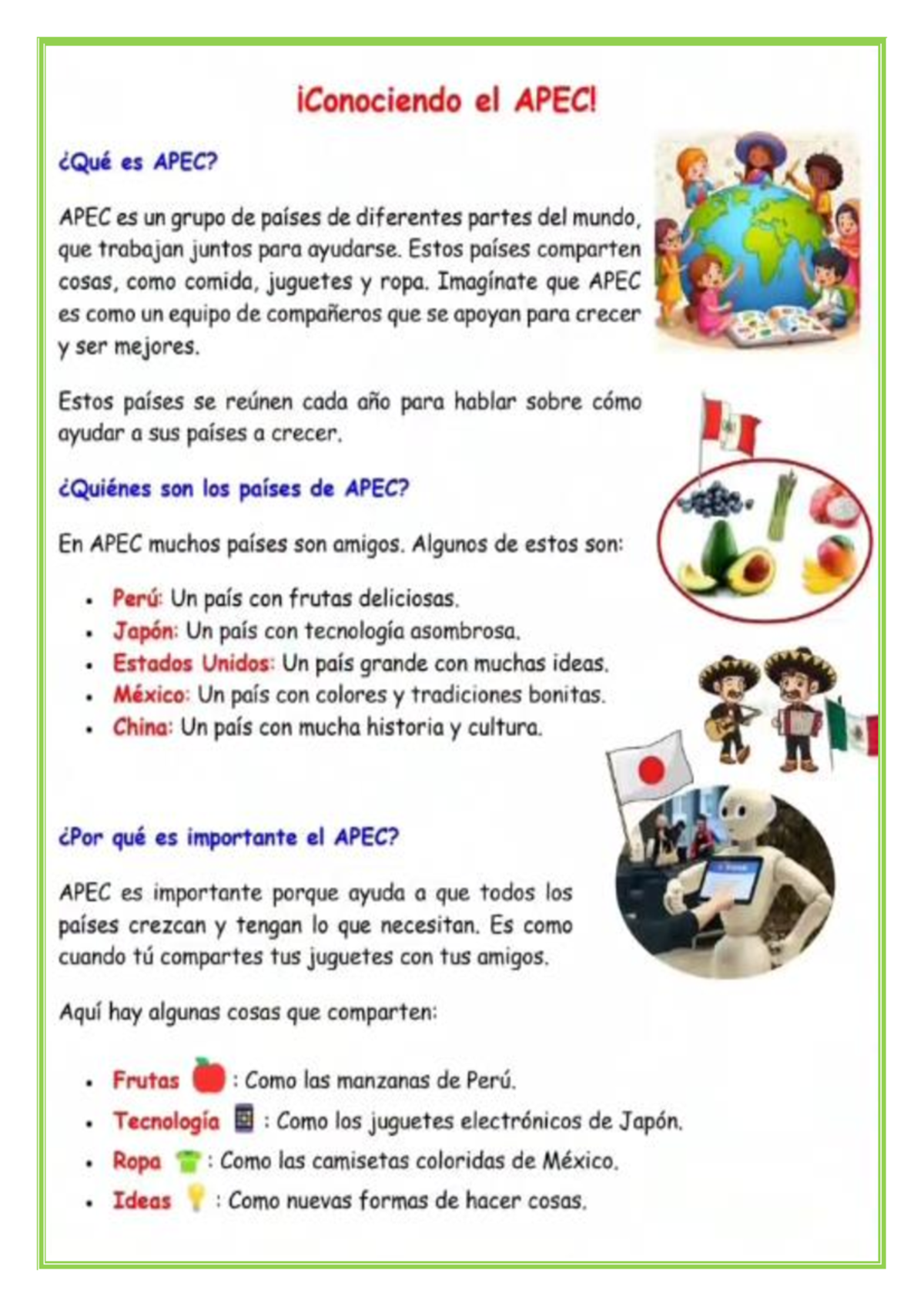 Ficha APEC - COMUNICACION - iConociendo el APEC! es APEC? APEC es un ...