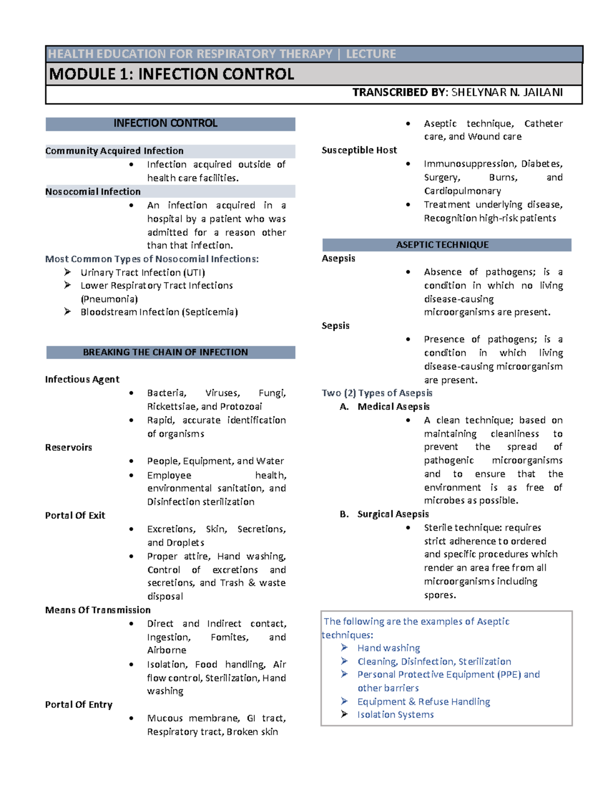HE-LEC- Transcript - BS respiratory therapy - HEALTH EDUCATION FOR ...