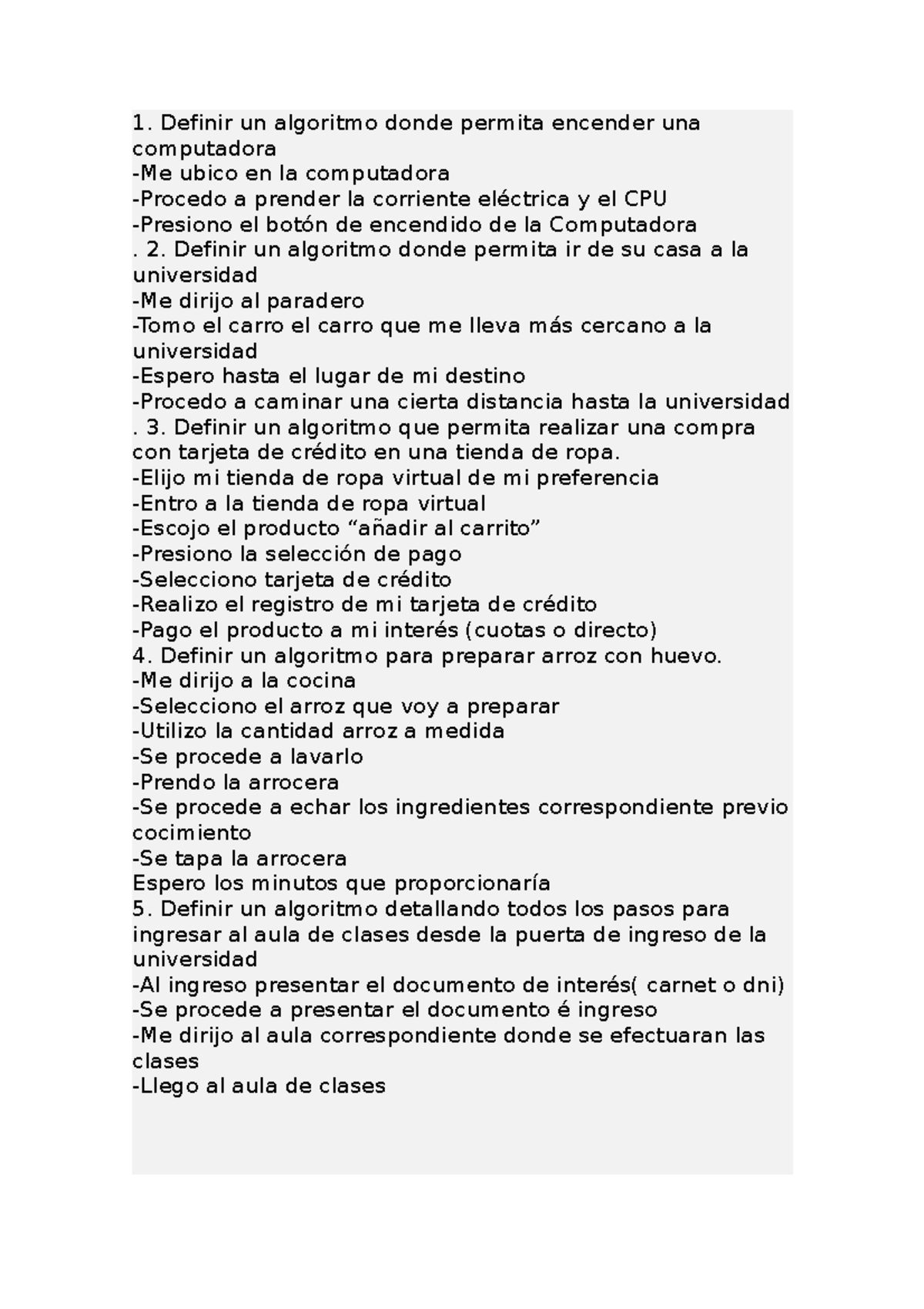 Algoritmos Semana 01 - Definir un algoritmo donde permita encender una computadora -Me ubico en ...