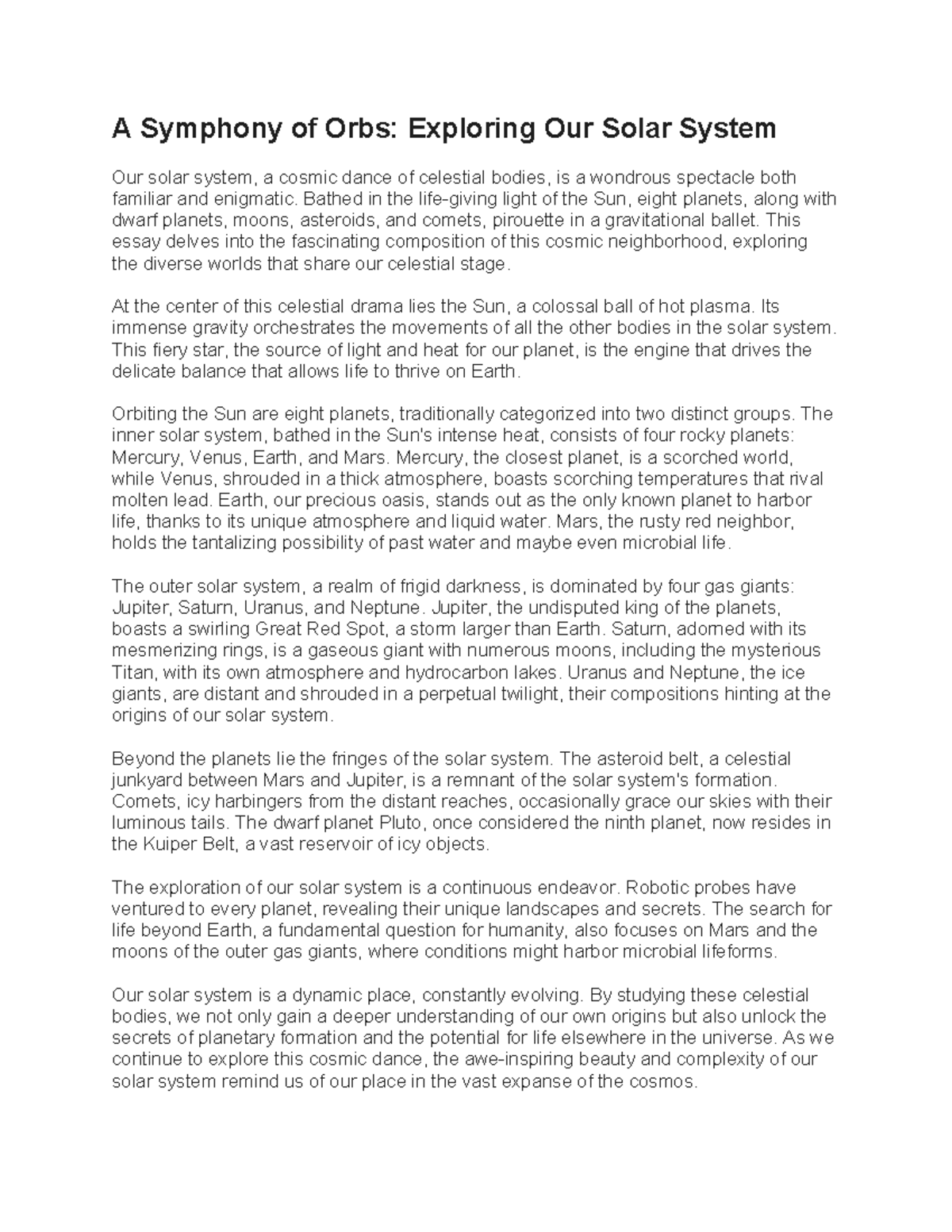 A Symphony of Orbs - essay - A Symphony of Orbs: Exploring Our Solar ...