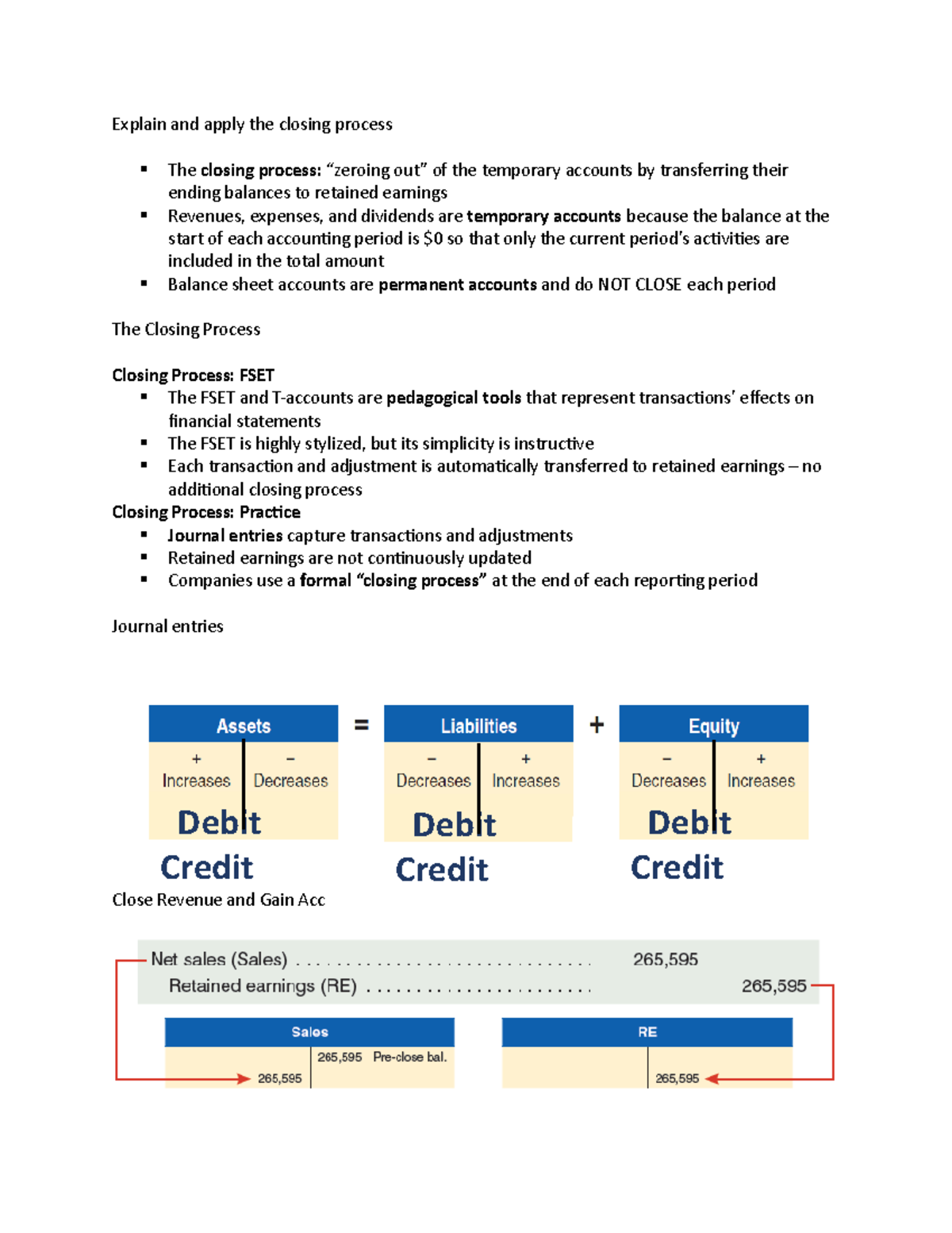 Explain and apply the closing process - Studocu