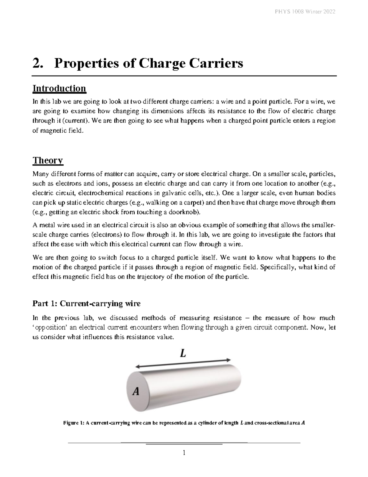 Charge Carriers Manual - 2. Properties of Charge Carriers Introduction ...