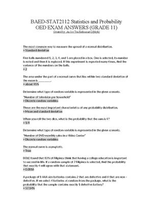 Contemp OED Exams ANS - BAED-CPAR Contemporary Philippine Arts from the ...