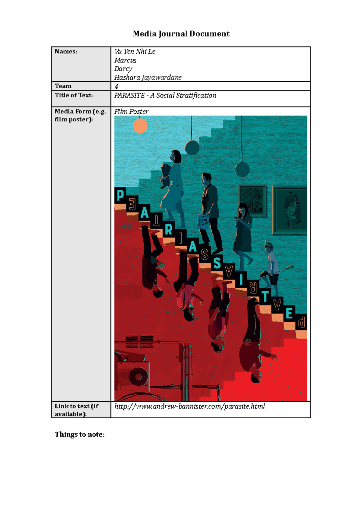 Media Journal Document Template - Media Journal Document Names: Vu Yen ...