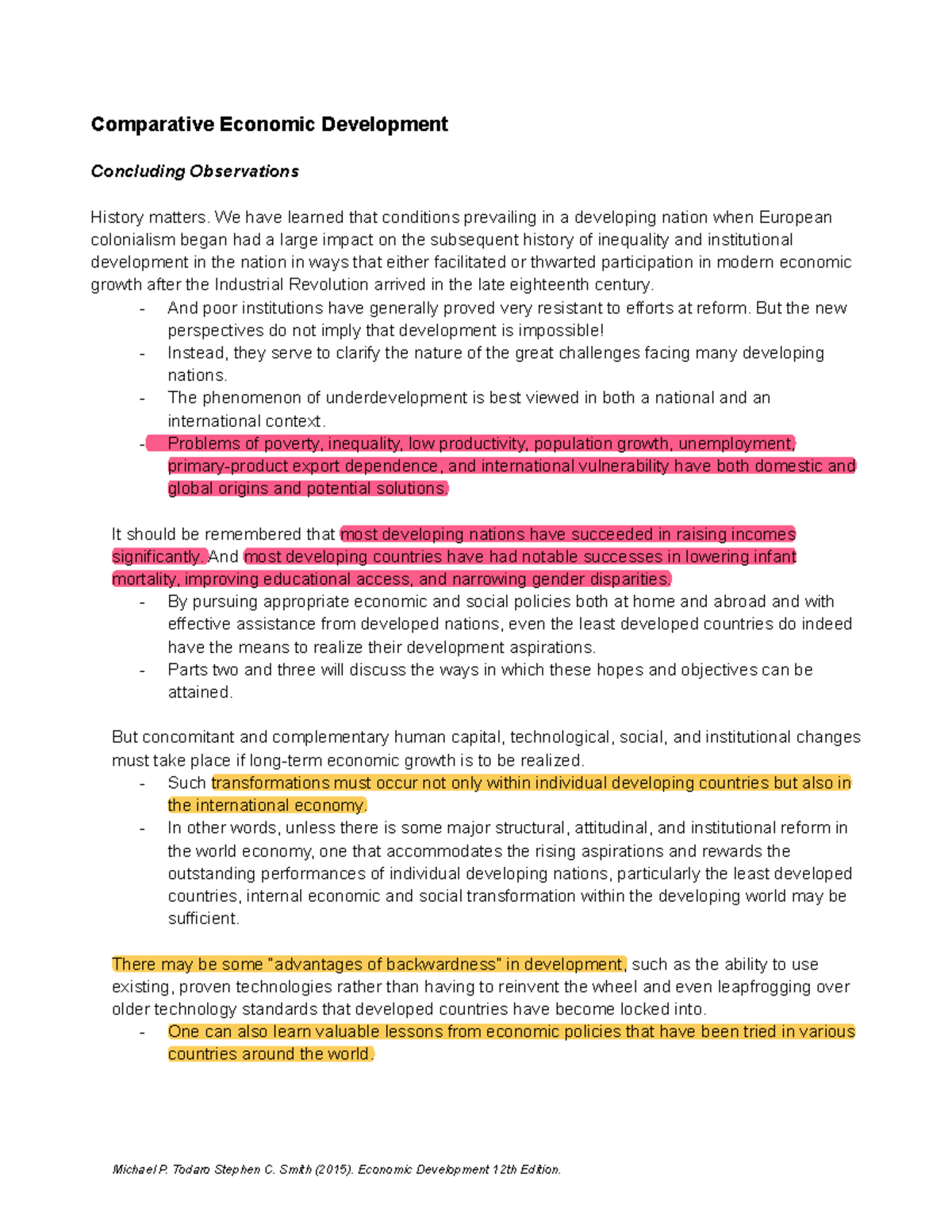 Comparative Economic Development - Comparative Economic Development ...