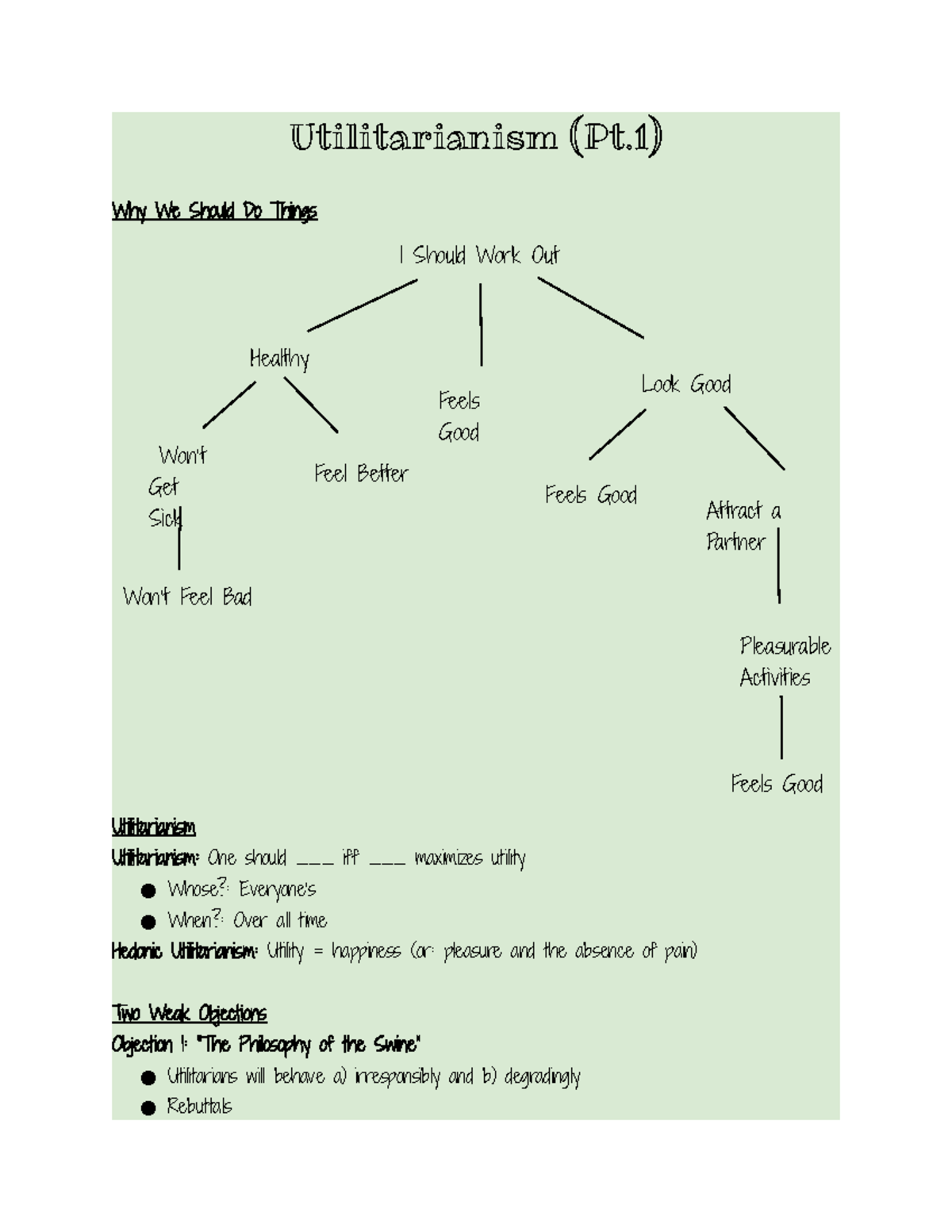 Utilitarianism (pt - Lecture notes - Utilitarianism (Pt) Why We Should ...